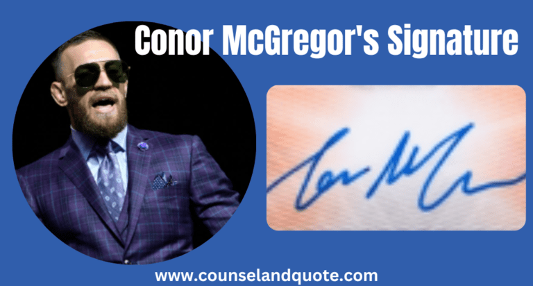 Conor Mcgregor Signature Defines His Personality & Work Ethic